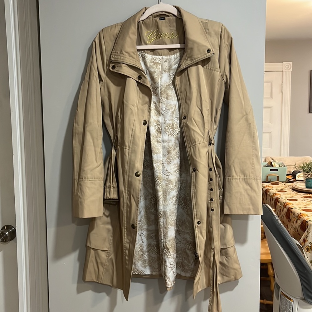 Guess Trench Rain Coat With Belt - Gem